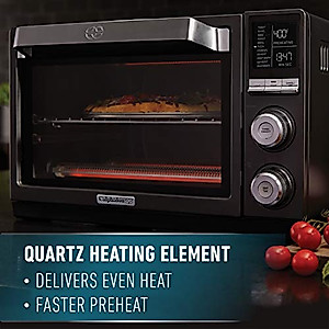 Calphalon Quartz Heat Countertop Toaster Oven, Stainless Steel, Extra-Large Capacity, Black, Dark Gray