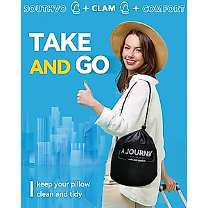 SOUTHVO Travel Pillow Airplane with Noise Canceling Earmuffs NRR 25dB, Memory Foam Travel Neck Pillow, 360°Neck Support Travel Essentials for Airplanes, Cars, Office Napping (Rock Gray, M)