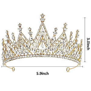 Ondder Gold Crowns and Tiaras for Women Birthday Princess Queen Crown for Girls Rhinestone Wedding Bridal Crown Crystal Quinceanera Crown Bride Tiara Headbands for Party Prom Pageant Costume Halloween