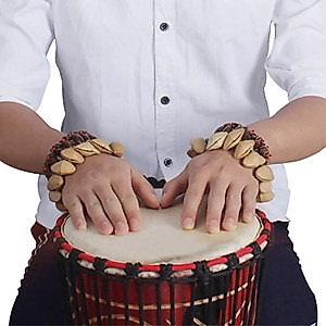 Cacho Seed Rattle Bracelet Anklet, 2 PCS African Shaker Nut Shell Bracelet Natural Percussion Accessories Musical Instrument