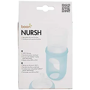 Boon, NURSH Reusable Silicone Replacement Pouch, Air-Free Feeding, 3 Months and up, 8 Ounce (Pack of 3)