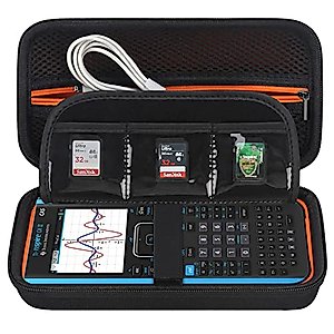 Elonbo Carrying Case for Texas Instruments TI-Nspire CX II CAS/CX II/CX/CX CAS Color Graphing Calculator, Extra Zipped Pocket Fits Charging Cable, Charger, Manual, Black