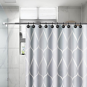 Shower Curtain Hooks Set of 12, Rust Proof Black Shower Curtain Hooks for Bathroom