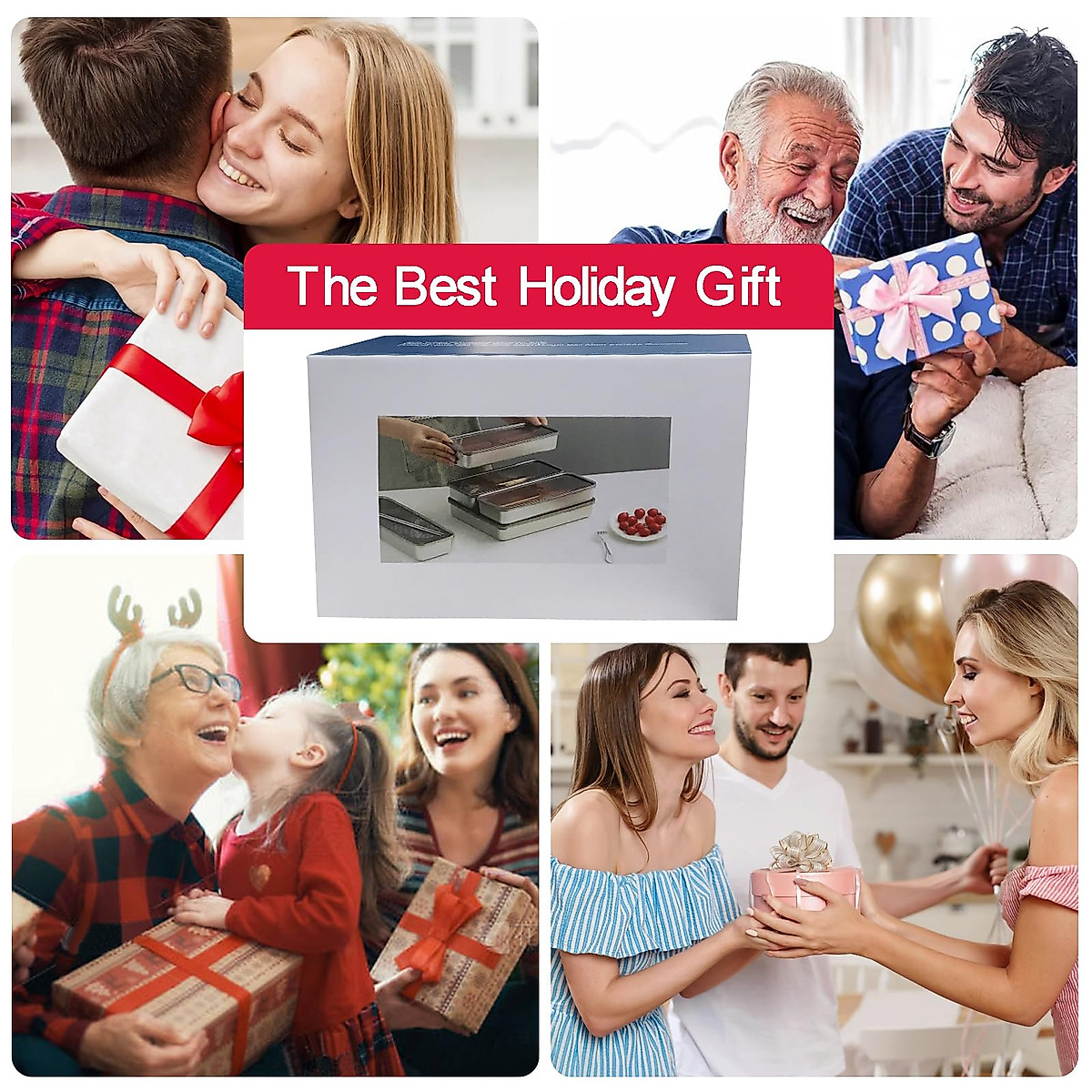 MUUBOOX 2 Pack Large 304 Stainless Steel Airtight Deli Meat Storage Container for Fridge,Kitchen Meat Saver Storage Container/Bacon storage container for fridge