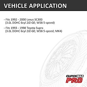 ClutchMaxPRO Heavy Duty OEM Clutch Kit with Chromoly Flywheel Compatible with 1993-1998 Toyota Supra Non-Turbo 2JZGE MK4 1992-2000 Lexus SC300 W58 JDM (CP16085HDLSF-CK)