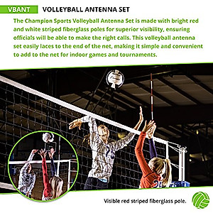 Champion Sports VBANT Volleyball Antenna Set,Red/White