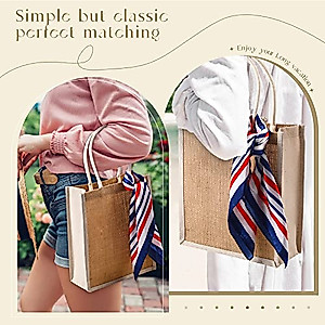 16 Pack Burlap Tote Gift Bags Burlap Beach Bags with Soft Handles Heavy Duty Multipurpose Jute Shopping Bags for Groceries Jute Tote Bags for Women Shopping DIY Pool Beach Trip Bridesmaid Wedding