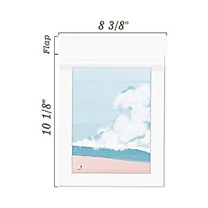 Golden State Art, Pack of 100, Acid-Free 8 3/8x 10 1/8 inches Crystal Clear Sleeves Storage Bags for 8x10 Photo Framing Mats Mattes