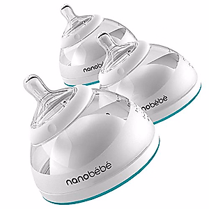 Nanobebe Breastmilk Baby Bottle (Award Winning Innovation for Breastfed Babies), Breastfeeding Newborn Breast Like, Anti Colic, Perfect Latch, Preserves Breast Milk nutrients, 3-Pack, Teal
