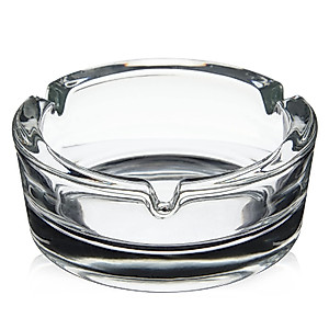 Juvale 6 Pack Bulk Clear Glass Ashtrays for Cigarettes and Cigars, Outdoor and Indoor Use (4 x 1.5 In)