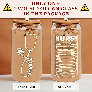 Nurse Gifts for Women - Gifts for Nurses, Nurse Appreciation Gifts - Nurses Week Gifts - Nursing Gifts, New Nurses Gifts, Nursing Graduation Gifts - RN Gifts for Nurses Women - 16 Oz Can Glass