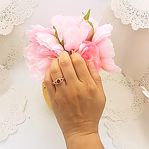 Dazzlingrock Collection 5 MM Round Garnet & Diamond Ladies Split Shank Halo Engagement Ring in 10K Rose Gold, Size 7