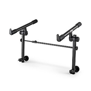 On-Stage KSA7500 Universal Second Tier for X-Style Keyboard Stand (for Stacking Keyboards, Electric Pianos, Synths, and Organs, 60 lb Capacity, Adjustable, Nonslip Arms and Feet, Metal, Black)