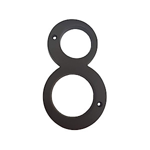 QCAA Traditional Heavy Forged Brass House Number, 6", 8, US10B Oil Rubbed Bronze