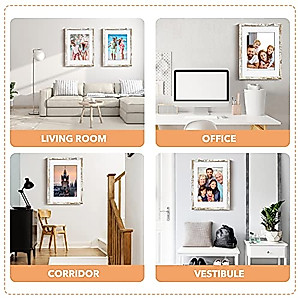 SYNTRIFIC 16x20 Picture Frames Set of 6, Distressed White Farmhouse Photo Frames Display Pictures 11x14 with Mat or 16x20 Without Mat, Wall Gallery Collage Photo Frames Home Decor Poster Frame