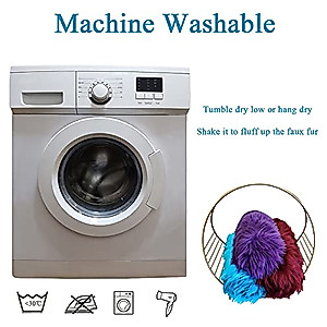 Faux Sheepskin Fur Fuzzy Rug with Rug Grippers for Area Rug, 2x6 Ft Burgundy Furry Rugs, Alfombras para Habitacion, Bedside Fluffy Rug Fur Rugs for Bedroom, Living Room, Photography …