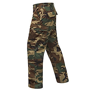 Rothco Relaxed Fit Zipper Fly BDU Pants, Woodland Camo, L