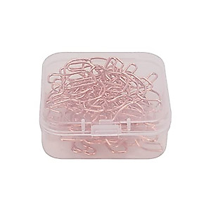 20Pcs Cute Elephant Shaped Paper Clips,Rose Gold Journal Paper Clips Metal Bookmark Clips Office Supplies with Storage Box for Document Organizing