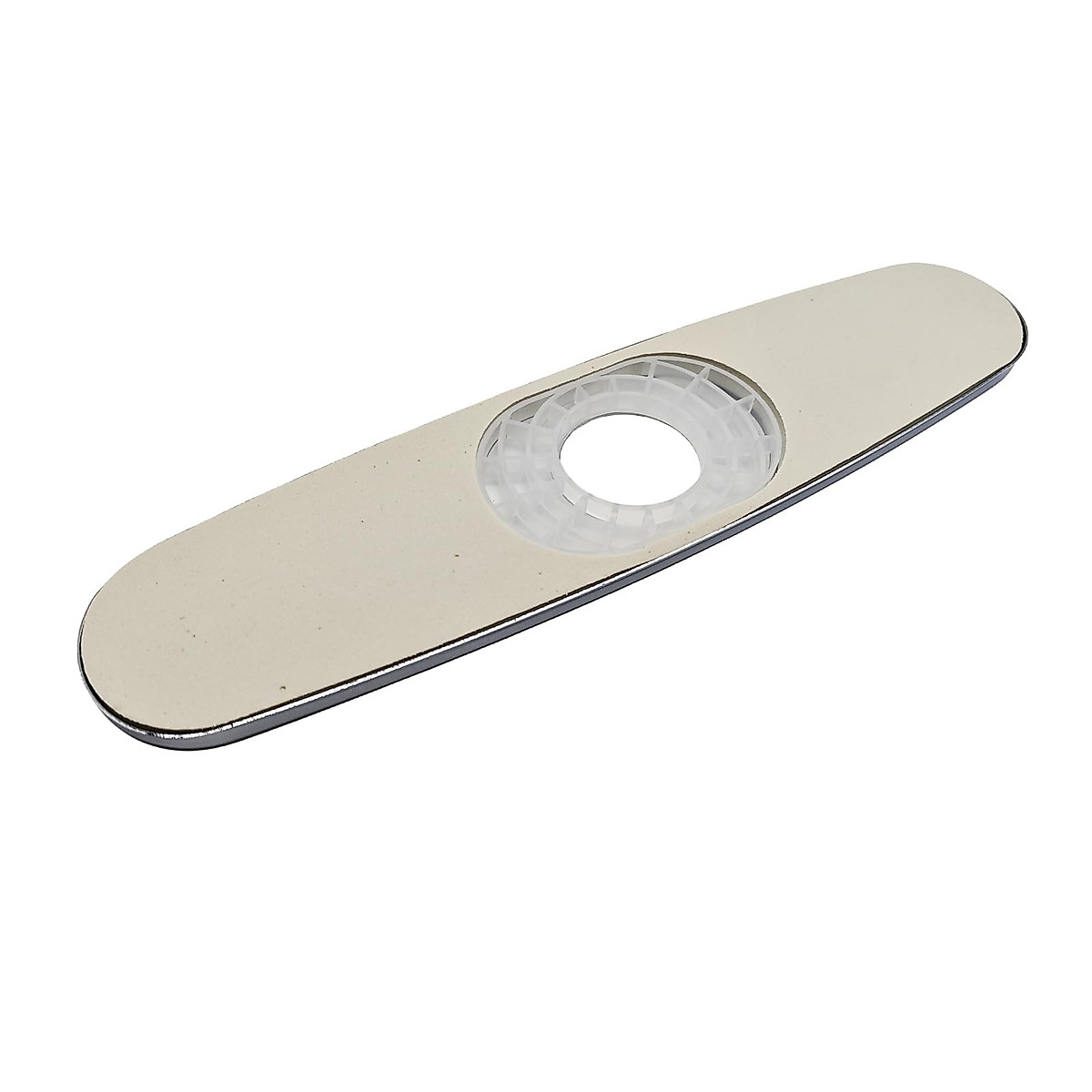 YEMCHI 10 inch Chrome Kitchen Faucet Cover, Modern Silver Stainless Steel Escutcheon Plate Tap Hole Cover Deck Plate for Kitchen Faucet 1 or 3 Hole Bathroom Sink (Chrome)