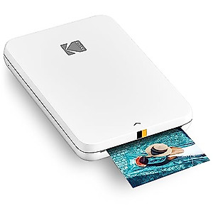 KODAK Step Slim Instant Mobile Color Photo Printer – Wirelessly Print 2x3” Photos on Zink Paper with iOS & Android Devices, White