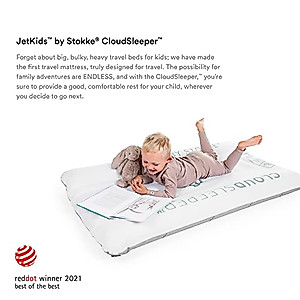 JetKids by Stokke CloudSleeper - Kids Inflatable Travel Bed - with Integrated Pump, Breathable Mesh Cover & Full-Length Bumpers to Keep Your Child Safe - Easy to Clean - for Ages 3+