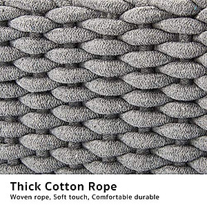 EZOWare Set of 3 Soft Woven Cotton Rope Nursery Room Baskets Bins Storage Organizer, Perfect for Decorative kids Baby Room, Toys Small Items - Gray