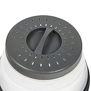 Tovolo 47006-200 Set of Three Collapsible Microwave, Lid for Reheating Food, Meal Prep Gadget, No Mess Folding Plate Cover Kitchen Tool, Set of 3, Charcoal, 3 Count