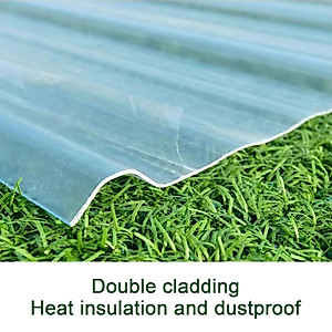 Corrugated Roof Cladding Panel,3/5/7/8/11/12/18 Pcs Fiberglass Daylighting Panels,Roofing Sheet,Sun Protection Heat-Insulating Panels,for Greenhouse Canopy Carport (35x71in,3 pcs)