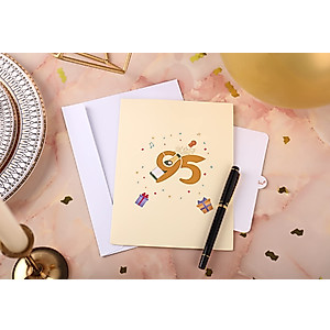 Liif Happy 95th Birthday 3D Pop Up Card, 95 Birthday Card for Women, Men, Mom, Dad