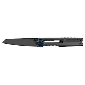 Kershaw Decibel Pocketknife; 3 Inch 8Cr13MoV Stainless Steel Blade, Titanium Carbo-Nitride Coated Blade and Handle, Manual Opening, Reversible Pocketclip, Thumb Stud, Frame Lock (2045), Black, Normal