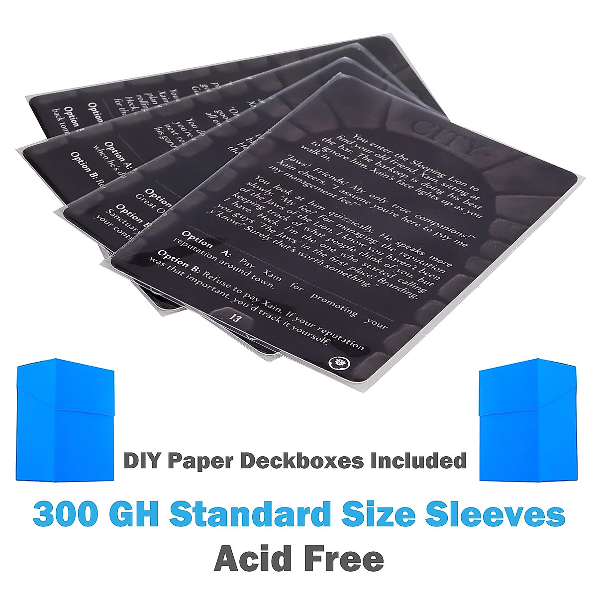 Dephia 900 Clear Protective Sleeves 5 Different Sizes Compatible for Gloomheaven Jaws of Lion Game Protective Bag