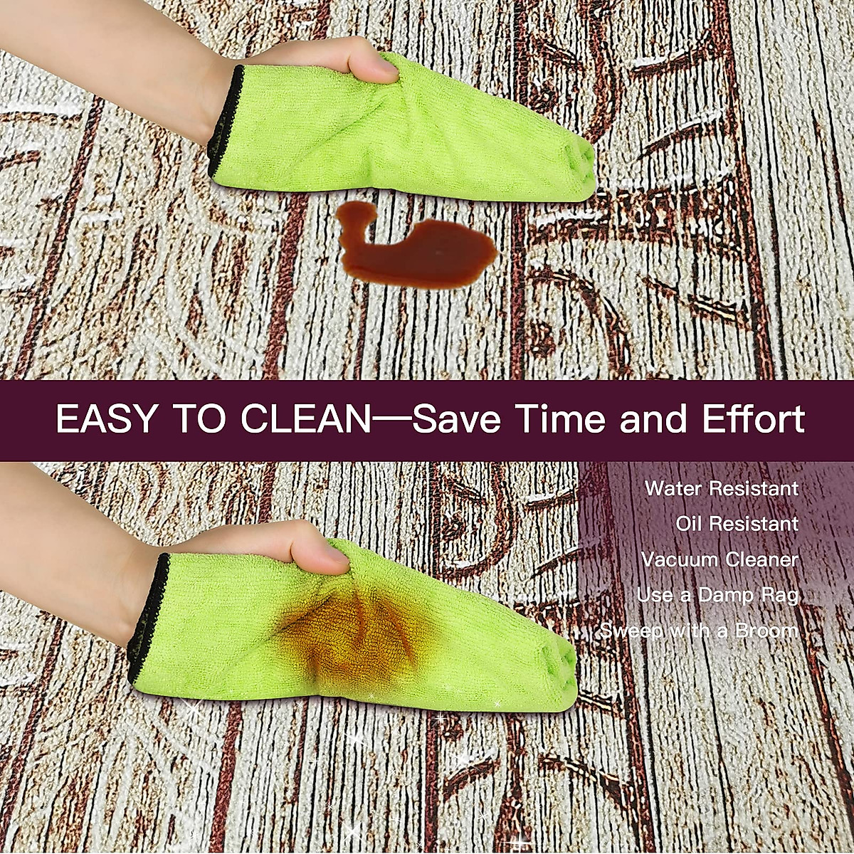 Kitchen Floor Mat 2 Piece Non Slip Washable Kitchen Rug, Premium PVC Foam Comfort Kitchen Rugs and Mats,Waterproof Kitchen Mats for Kitchen, Office, Home, Laundry - 17"x47" + 17"x59" Brown