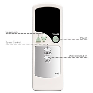 Replacement Remote Control for Honeywell Tower Fan HYF260W HYF260B HYF290B Series HYF260WCV1 HYF260BV2 HYF260WC HYF290W HYF260BE HYF290BE HYF260BC HYF290BC HYF290BCM1 HYF260 HYF290 HYF260E HYF290E