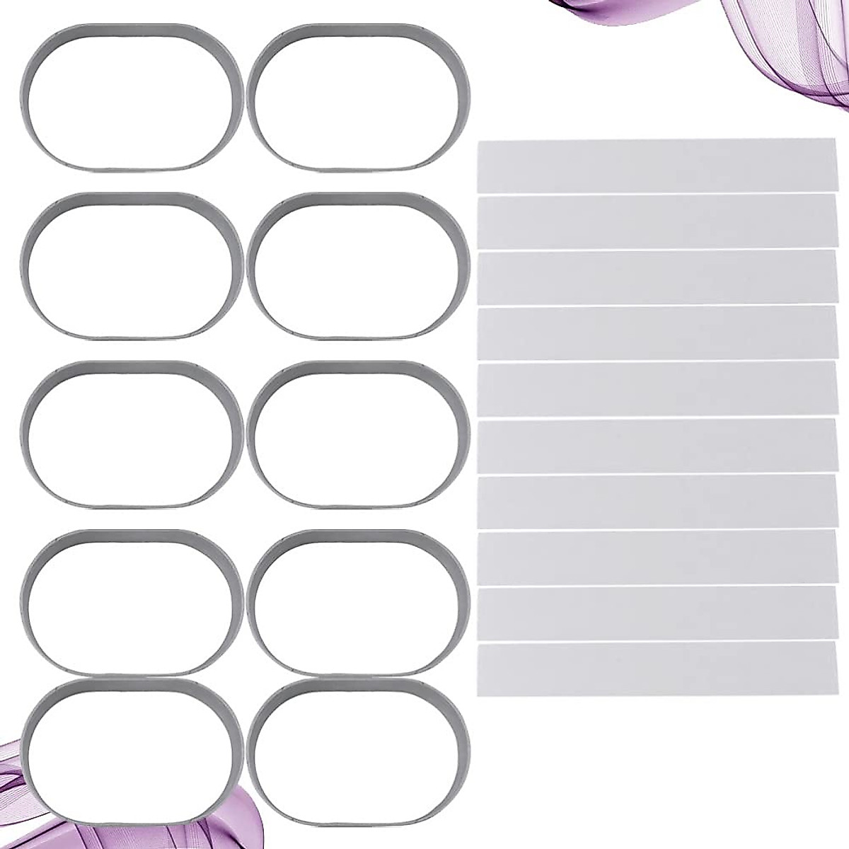 Luxshiny 10PCS Oval Cheesecake Molds with 100pcs Cake Liner Papers, Small Alloy Oval Cheese Half-Cooked Molds Tart Ring Mousse Circle Ring Mold DIY Baking Tools