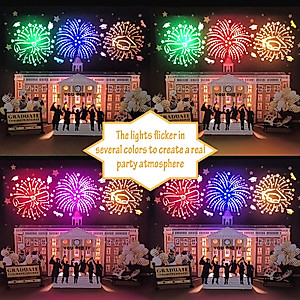 Graduation Card, 3D Pop-up Music &Lights 2024 Graduation Cards with Fireworks,Graduation Celebration School Architectural,Gifts for College,University Master's (Graduation Card)