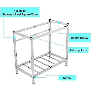Free Standing Stainless Steel Sink,Commercial Restaurant Kitchen Sink Set,with Workbench Storage Shelves and Water Faucet,for Indoor Outdoor Laundry Garage