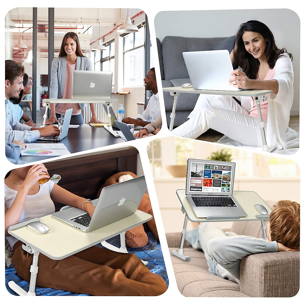 IBAMA Bed Tray Portable Laptop Stand Table Lap Desk 24 x 13 inches Adjustable Folding Table for Gaming and Working in Bed, Sofa and Couch (Larger Size)