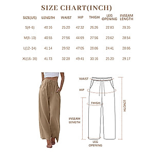 LILLUSORY Linen Wide Leg Pants Womens Palazzo Flowy Beach Vacation 2025 Summer Spring Fashion Outfits Clothes Clothing Trendy Skirt Cruise High Waisted Bohemian Travel Trousers with Pockets Apricot