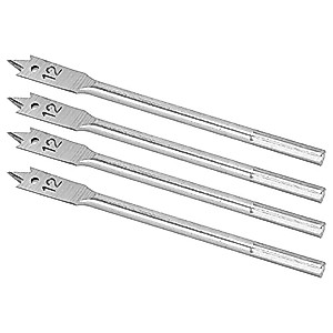 YWBL-WH Drill Bit, Spade, 4Pcs 12mm Spade Drill Bit Set Paddle Flat Bits High‑Carbon Steel Woodworking Hand Tools Hardware, Hole Saw