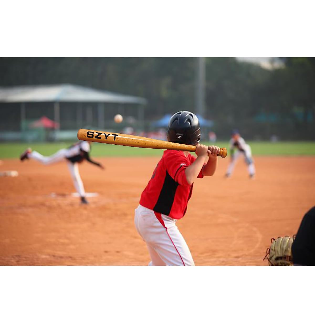 SZYT 25 inch Wood Baseball Bat Self-Defense Softball Bat Home Defense Lightweight Yellow