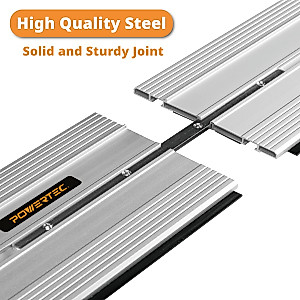 POWERTEC 71358 Track Saw Guide Rail Connector Set for Festool, Makita, DeWalt, and Triton | Pack of 2