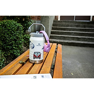 Stanley IceFlow Stainless Steel Water Jug with Straw, Vacuum Insulated Water Bottle for Home and Office, Reusable Tumbler with Straw Leak Resistant Flip, Polar, 64OZ