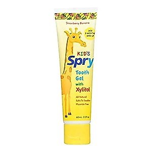 Spry Kid's Xylitol Tooth Gel, Natural Strawberry Banana, 2 fl oz