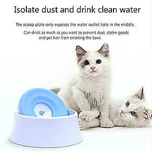 FUUIE Bowls for Food and Water Pet Buoyancy Drinking Bowl Anti-Spill Water Anti-Choke Dog Cat Floating Plate Drink Bowl Keep Dry Portable Detachable Pet Bowls (Color : Blue)