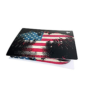 YK MALL PS5 Console PS5 Stickers Vinyl America Flag Skin Pattern Decals Skin Sticker for PS5 Playstation 5 Console and 2 Controller (Playstation 5 Not The Digital Edition)