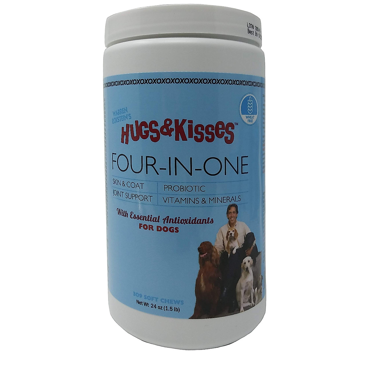 HUGS & KISSES Warren Eckstein's Four-in-One Dog Vitamin Mineral Supplement Treats
