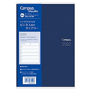 KOKUYO Campus Diary Biz 2022 Weekly Type Horizontal Left A5, Dark Navy (ニ-CCWHDB-A5-22)