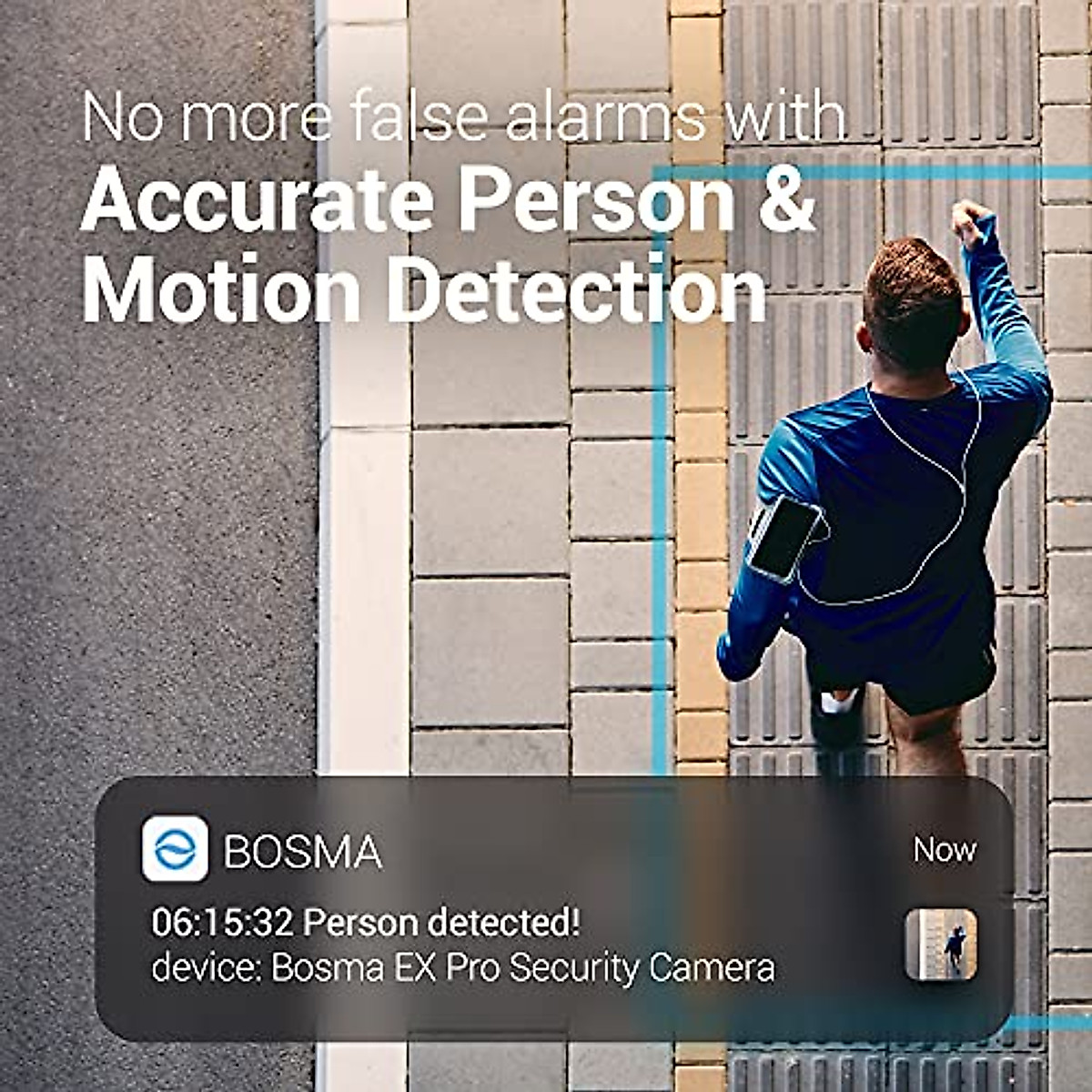 BOSMA EX Pro Wired 2K Security Camera Outdoor, 2.4 GHz WiFi, Auto Spotlight & Person Tracking, PIR Motion Detection, Color Night Vision, 2-Way Talk, Free Cloud Storage, Compatible with Alexa