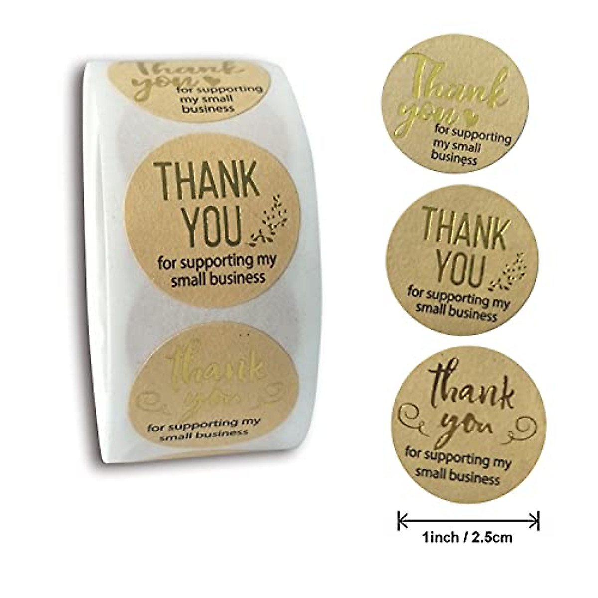 GUAGLL 3 Rolls Thank You Baking Sticker Cute Printing Sticker Label 1 Inch 500Pcs/Roll for Envelope Gift
