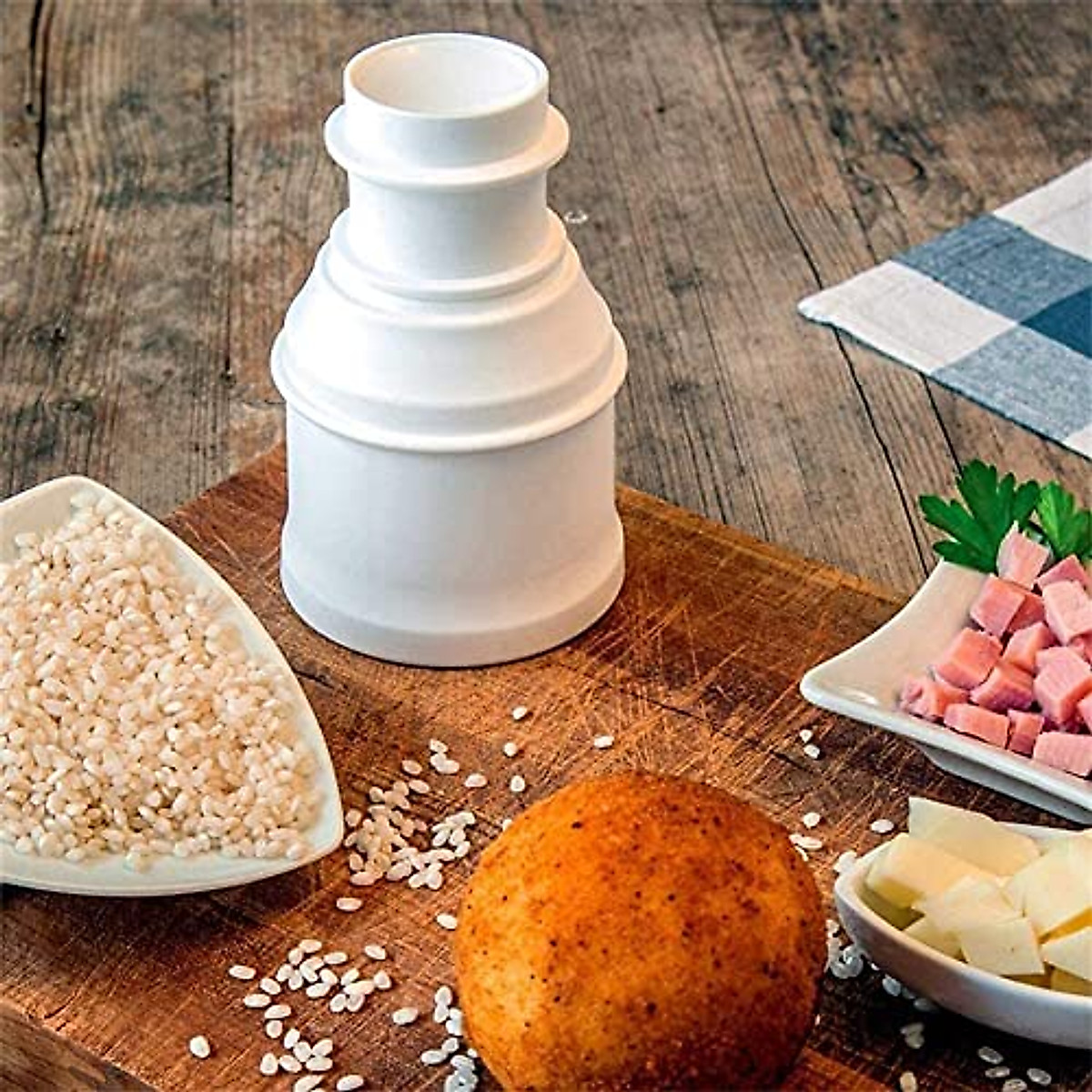 Arancini Maker Mold,160 Grams DIY Rice Ball Mold,Multipurpose Rice Ball Maker Shake,Homemade Stuffed Meat Point Ball for Kitchen Sushi Tool (Round)